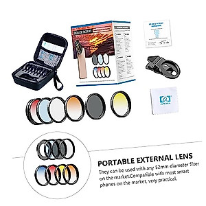ABOOFAN 1 Set Universal Detachable Creative Filter Lens Universal Phone Lens kit Portable Suite Set Lens Group telephoto Lens telephoto Lens for Smartphone Cell Phone Fisheye Lens