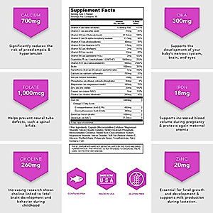 Forte Elements Prenatal Vitamins – Physician Formulated Multivitamin for Nutritional Support of Mother and Baby with Folate, Choline and DHA / EPA (30 Day Supply)
