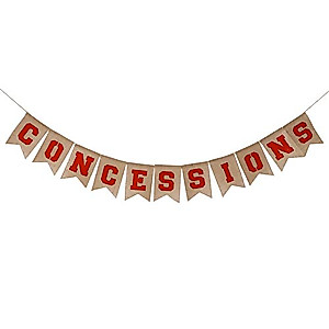 Abaodam Decorations Party Movie Stand Banner Football Concession Night-1 Pc CONCESSIONS Banner Burlap Sports Theme Durable Party Bunting Decoration Garland Hanging -Banner for Holiday Festival