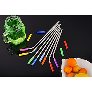 20 Pack Reusable Stainless Steel Metal Straws,10.5" & 8.5" Reusable Drinking Straws with 20 Silicone Tips 5 Straw Brushes 1 Travel Case,Eco Friendly Extra Long Metal Straw Fit for 20 24 30 oz Tumbler