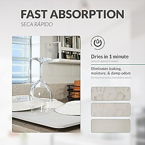 Momo Lifestyle Stone Dish Drying Mat DryPad 19.7" X 15.7" Misty Gray, Large Stone Drying Mat for Kitchen Counter, Drying Stone for Kitchen Counter Fits Various Dish Racks, Zero Rust Dish Drying Stone