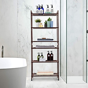 Auledio 3 Tiers Metal Shelves, Unit Storage Rack, Wire Shelving with Leveling Feet for Kitchen Counter, Living Room, Bethroom, Toliet, Garage, Office - Bronze