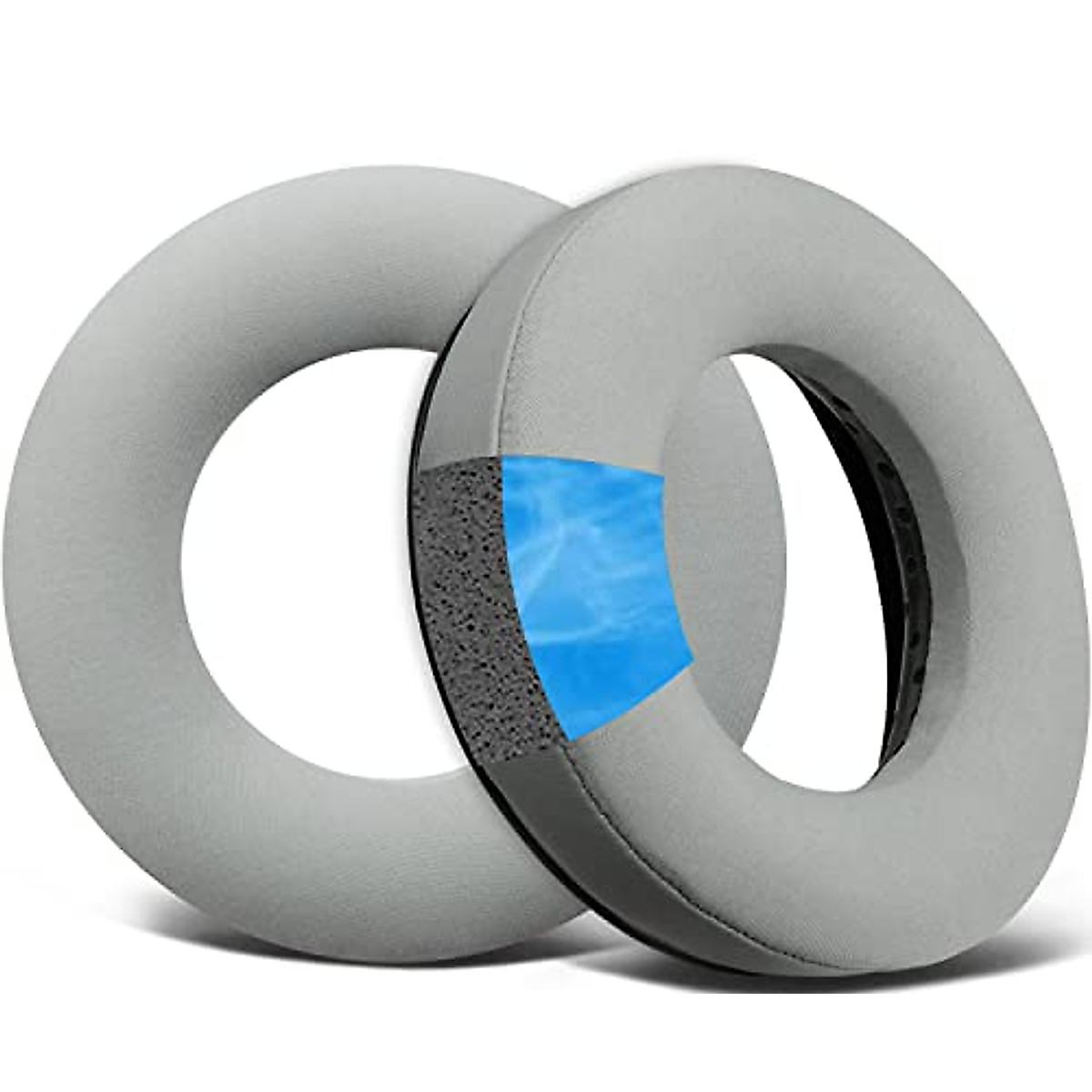 SOULWIT Cooling Gel Ear Pads Cushions for Beyerdynamic DT770/Pro DT880/Pro DT 990/Pro, Earpads for DT440/DT550/DT790/DT797/DT831/DT860/T70/T90/T5P/MMX300/TYGR 300R/HS200/HS400/HS800/RSX700 - Silver