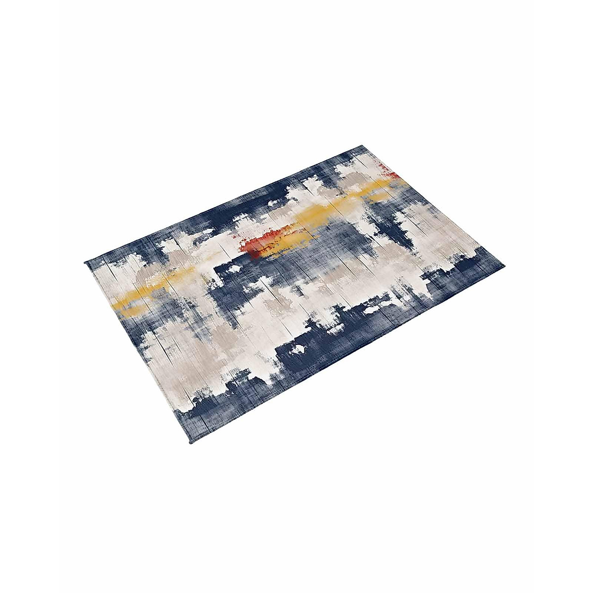 Minimalist Abstract Outdoor Rugs for 4'x6' Patios Clearance, RV Camping Mat Rug Portable Outside Rug Indoor Outdoor Area Rug Mat for Beach Deck Pool Navy Blue Modern Painting Art