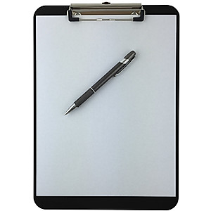 Trade Quest Plastic Clipboard Opaque Color Letter Size Low Profile Clip (Pack of 6) (Black)