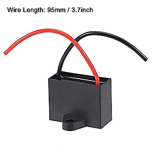 uxcell Ceiling Fan Capacitor CBB61 2.5uF 450V AC 2 Wires Metallized Polypropylene Film Capacitor 38x29x17mm for Electric Fan Pump Motor Generator 2Pcs