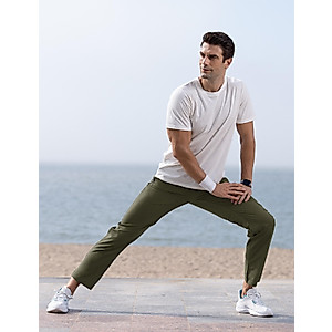 TBMPOY Men's Travel Hiking Pants Lightweight Athletic Wind Athletic Pant Windbreaker Fishing Active Jogger Green XL