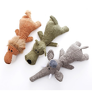 Their World Tough Interactive Chew Toys for Dogs, Plush, Water Resistant, Animal Squeak Toys, Interactive, Cute Animal Design, Durable and Fun (Coyote)