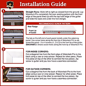 Waterlock Pro Gutter Guards Leaf Protection 1 Feet Sample Pack White, A Contractor-Grade Gutter Guard from Manufacturer, Domestic Aluminum Gutter Covers 5 and 6 Inch Gutters