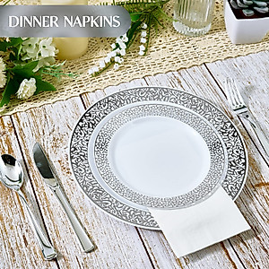 Vplus 600 Pack Paper Napkins Guest Towels Disposable Premium Quality 3-ply Dinner Napkins Disposable Soft, Absorbent, Party Napkins Wedding Napkins for Kitchen, Parties, Dinners or Events(White)