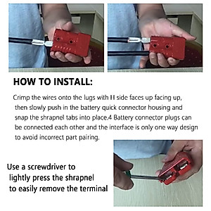 wedfish 4PCS 50A 6-10 Gauge Battery Quick Connecto/Disconnec Wire Harness Plug,Battery Cable Quick Connectors for 12V-36V Motor Winch Trailer or Other Electrical Device