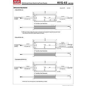 MEAN WELL HVG-65-12A 65 W Single Output 2.71 A 12 Vdc Output Max IP67 Swithcing Power Supply - 1 item(s)