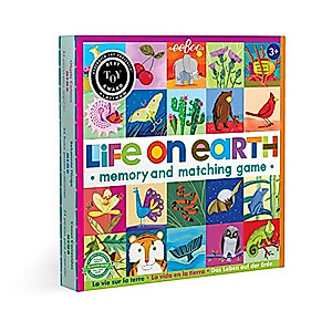eeBoo: Life on Earth, Memory & Matching Game, Developmental and Educational, 24 Pairs to Match, Single or Multiplayer Function, for Ages 3 and up