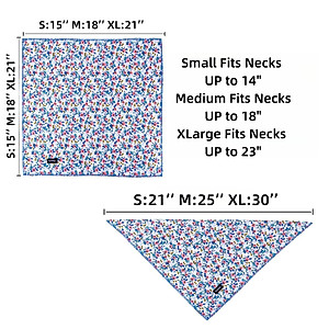 Gofshy XLarge Dog Bandanas Spring-4PCS Puppy Bandana Orange Pink Blue Floral Printing Dog Bib Handkerchief Scarf Breed Accessories for Large Dogs Pets Gift