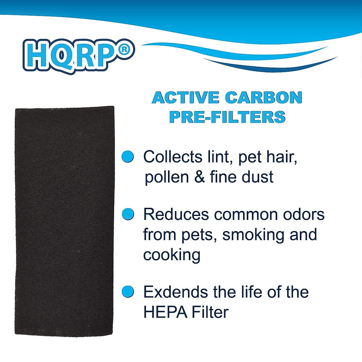 HQRP 4-pack Carbon Filter compatible with Holmes HAPF30 / AER1 series HEPA Filters HAPF30CS, HAPF300, HAPF300D, HAPF30AO, HAPF300AH, HAPF30AT