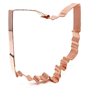 4.5 Inch tall State of Ohio Copper Cookie Cutter