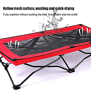 L-ELEGANT Foldable Raised Pet Bed,Portable Elevated Dog Bed with No-Slip Feet,Breathable Sturdy Pet Cot Mesh Fabric for Indoor Or Outdoor Use-Red 62x62x15cm