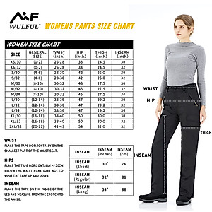 WULFUL Women's Insulated Snow Ski Pants Waterproof Winter Snowboarding Skiing Cargo Pants