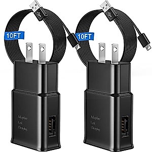 Android Phone Charger Type C Charger with 10 FT C Charger Cable Fast Charging for Samsung Galaxy S10/S10e/S10+/S9/S9+/S8/S8+/S23/S22/S21 Ultra/S20/Note 20/Note 10/Note 9/8/Z Flip 3/A03s/A02s, 2Pack