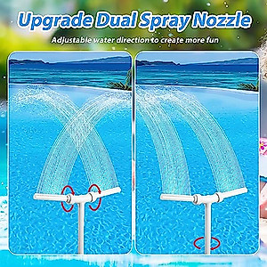 SAVITA Pool Fountain, Adjustable Water Fountain Dual Spray Swimming Pool Fountain with Adapter for Outdoor Inground and Above Ground Pools for 1.5/2.2inch Return Sprinklers