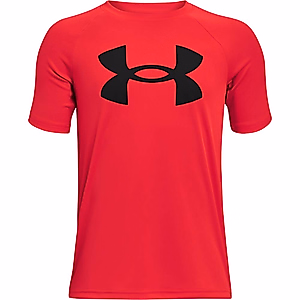 Under Armour Boys Tech Big Logo Short Sleeve T-Shirt , Red (600)/Black , Small