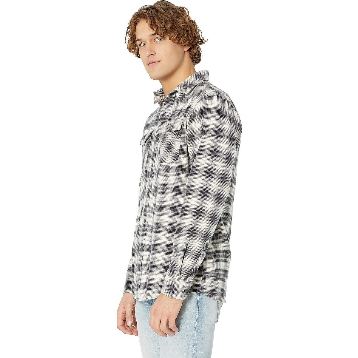 Rip Curl Men's Draco Flannel, Off White, S