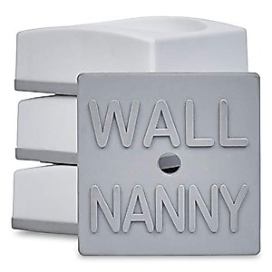 Wall Nanny Mini - Smallest Baby Gate Wall Protector (Made in USA) Protect Walls & Doorways from Pet Gates & Dog Gate Spindles - Child Pressure Mounted Baby Gate for Stairs Wall Cup (White) 4 Pack