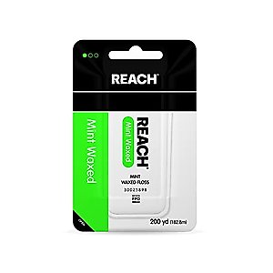 Reach Dental Floss, Waxed, Mint, 200 Yard (Pack of 4)