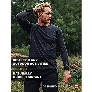 Merino.tech Merino Wool Base Layer Mens Set - Lite Merino Wool Thermal Underwear For Men Top, Bottom (Small, 165 LITE Charcoal Grey)
