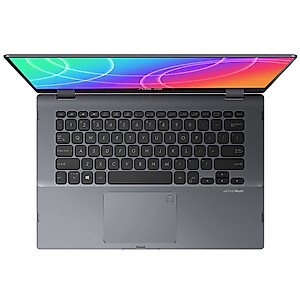 Asus VivoBook Flip 14 Laptop, 14" FHD Touch, Intel Core i3-10110U, 4GB DDR4, 128GB SSD, Fingerprint, Windows 10 Home in S Mode, Star Gray, TP412FA-WS31T