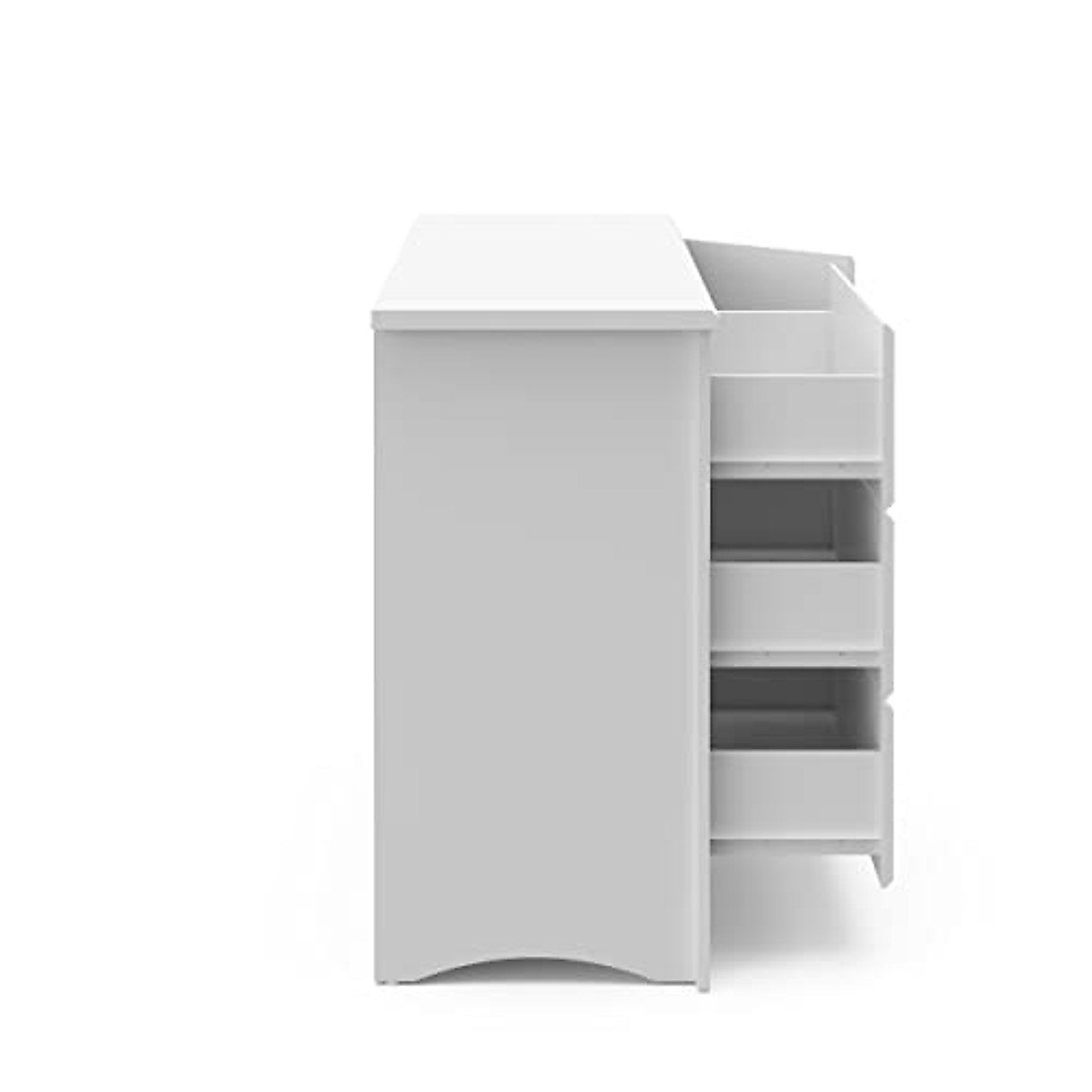 Storkcraft Crescent 3 Drawer Combo Dresser (White) – Baby and Kids Bedroom Organizer, Nursery Chest, Storage Dresser With Drawers, Universal Design