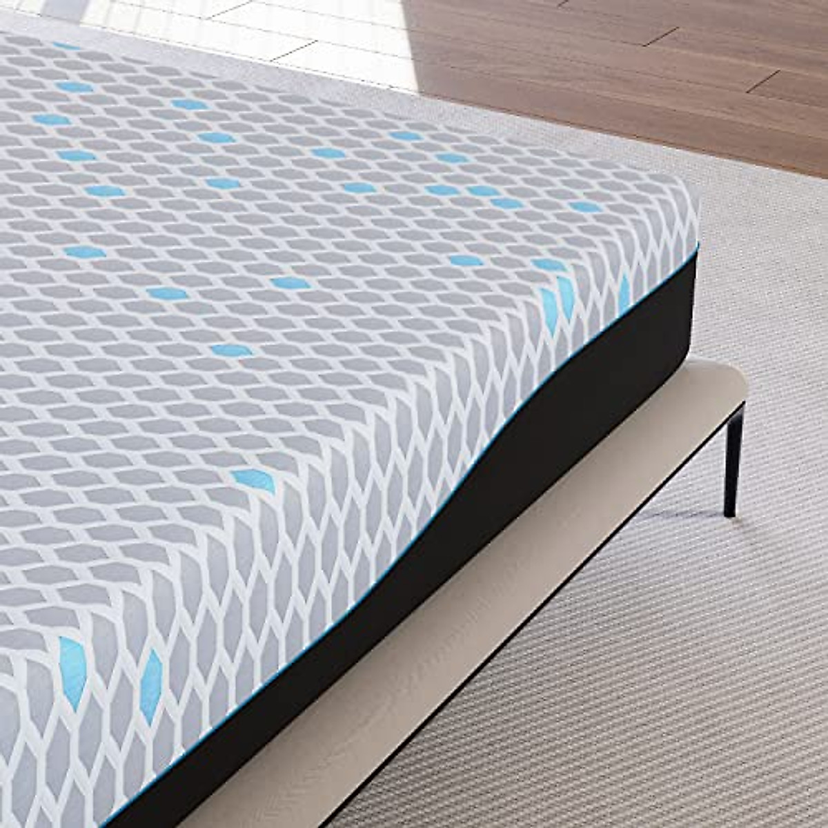 Dyonery Full 10 Inch Mattress, Memory Foam Charcoal Mattress in a Box, Gel Infused Cooling Mattress with Fiberglass Free Cover, Made in USA, CertiPUR-US Certified, 75"×54"×10" Medium