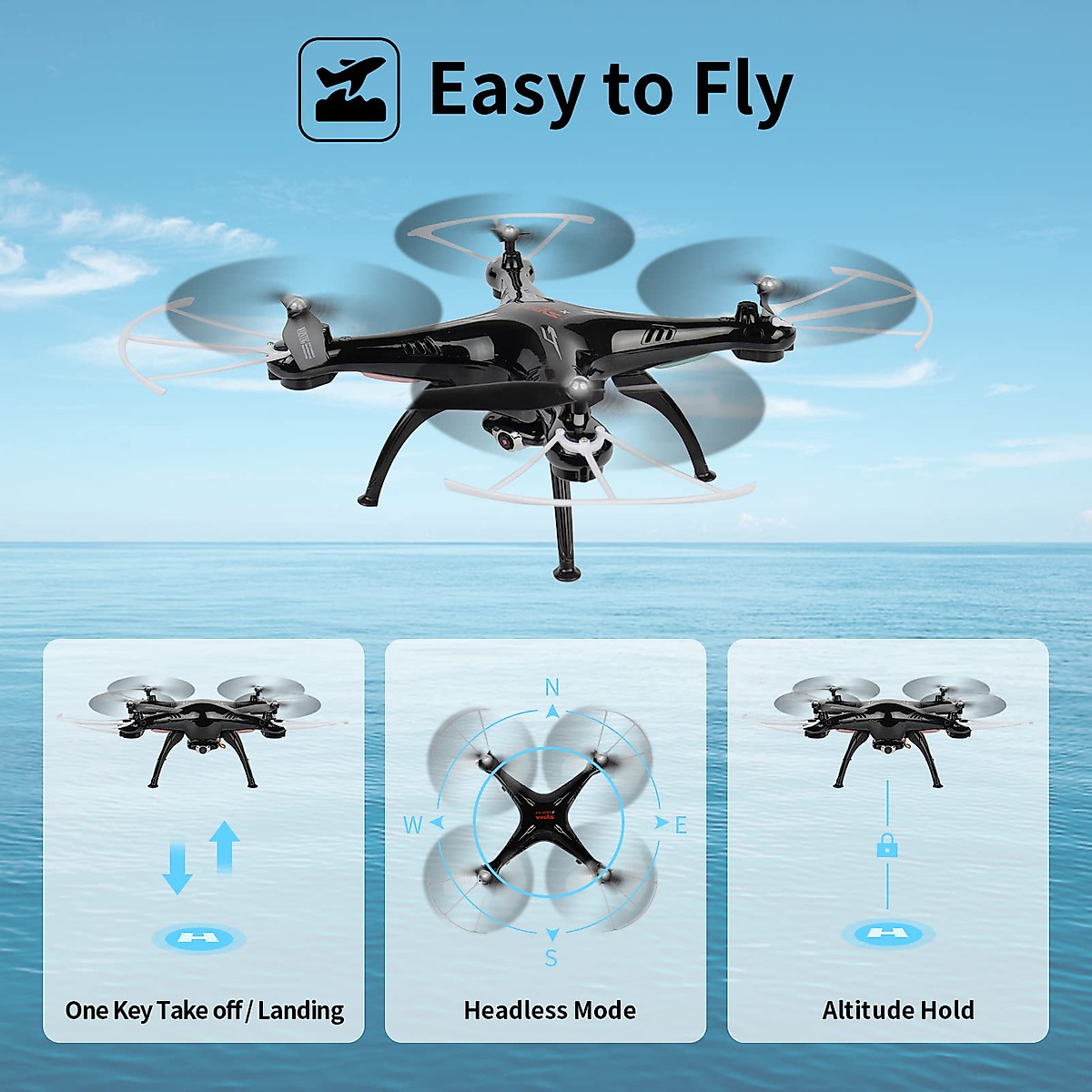 Cheerwing Syma X5SW-V3 FPV Drone with 720P Camera for Adults and Kids, One Key Start, Altitude Hold, Custom Flight