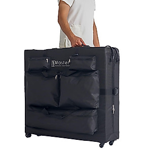 Master Massage Universal Size Wheeled Massage Table Carry Case with Wheels - Carrying Bag for Foldable Massage Bed with Castors-Fits 27” to 32” Width Folding Massage Tables - Black.