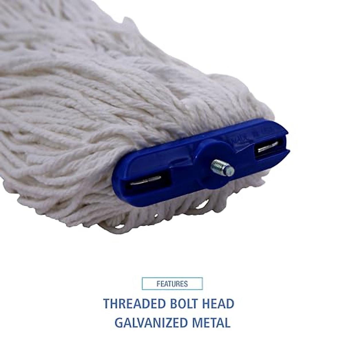 Boardwalk Cut-End Lie-Flat Wet Mop Head, Rayon, 16oz, White, 12/Carton