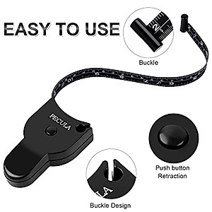 Body Measuring Tape 60 inch, Body Tape Measure, Lock Pin and Push Button Retract, Body Measurement Tape, Black