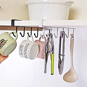 NPLE--Kitchen Storage Shelf Cupboard Hanging Hook Shelf Dish Hanger Organizer Holders (Black)