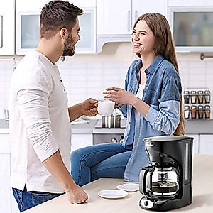 Mueller 12-Cup Drip Coffee Maker with Permanent Filter and Borosilicate Glass Carafe, Auto Keep Warm Function, Clear Water Level Window Coffee Machine