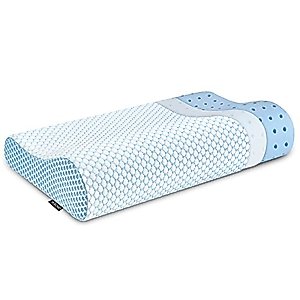 Memory Foam Pillows Neck Pillow Bed Pillow for Sleeping, Ergonomic Cervical Contour Pillow Neck Support Pillow for Side Back Stomach Sleeper, Orthopedic Pillow for Neck and Shoulder Pain