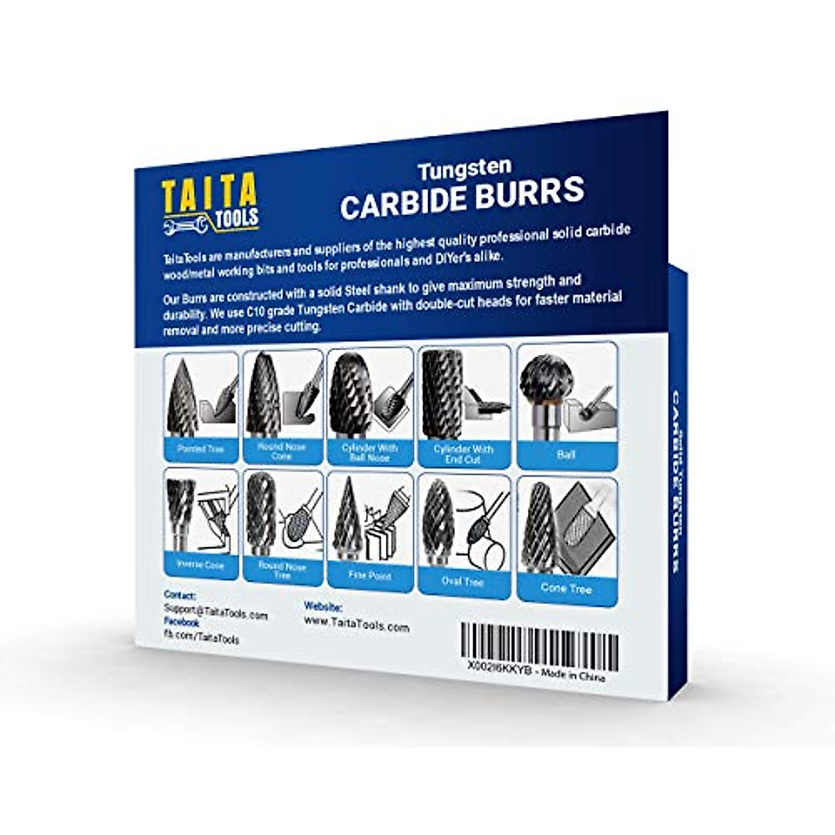 20PC Carbide Double/Single Cut Burr Set - 3mm Shank, Rotary Tool Cutting Bits - Accessories for Dremel, Fordom, Flex Shaft, Dewalt and Multitools - for Wood Carving, Metal Working and Engraving.