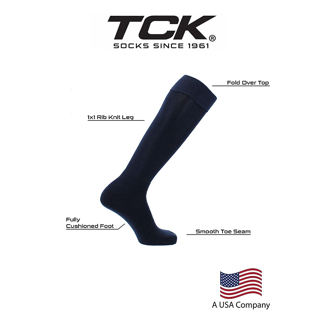 TCK Soccer Socks Multisport Tube MS (Navy, Small)