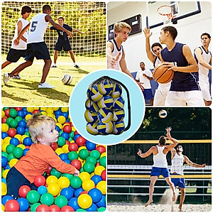 BROTOU Extra Large Sports Ball Bag Mesh, Basketball Bags Team Balls, Adjustable Shoulder Strap, Team Work Ball Bags for Holding Soccer, Football, Volleyball, Swimming Gear (30” x 40”) (2PCS)