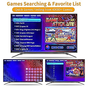 Wireless Retro Game Console, HeavenBird 64G HD Classic & 3D Games Stick Built in 47 Emulators with 40000+ Games & Dual 2.4G Wireless Controllers, 4K HDMI Video Games for TV, Gift for Adults & Kids