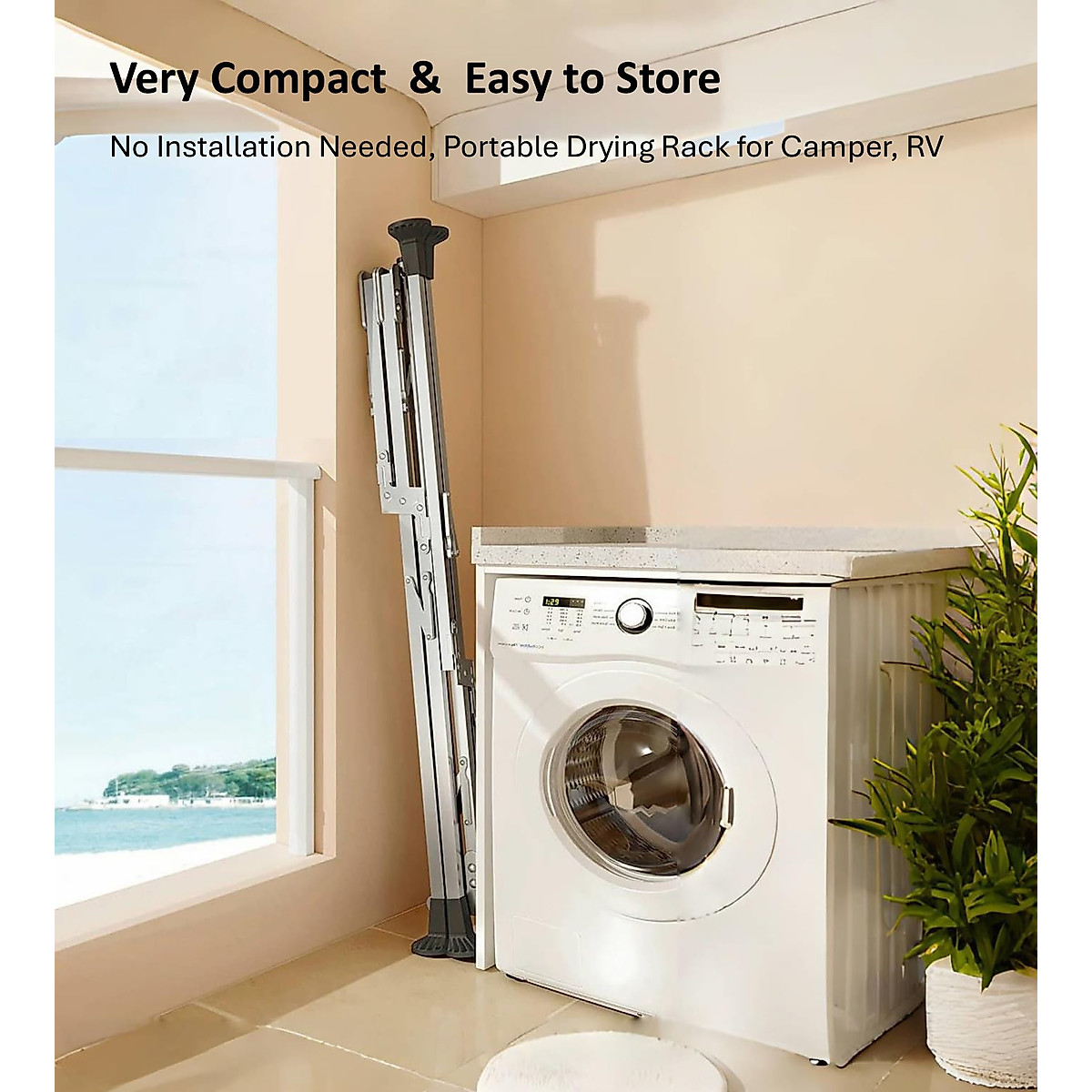 79 Inches Clothes Drying Rack Clothing with Windproof Design, Folding Indoor Outdoor,Heavy Duty Stainless Steel Laundry Drying Rack,Foldable Portable Garment Rack,20 Hooks,12 Clips,5 Shoe Drying Racks