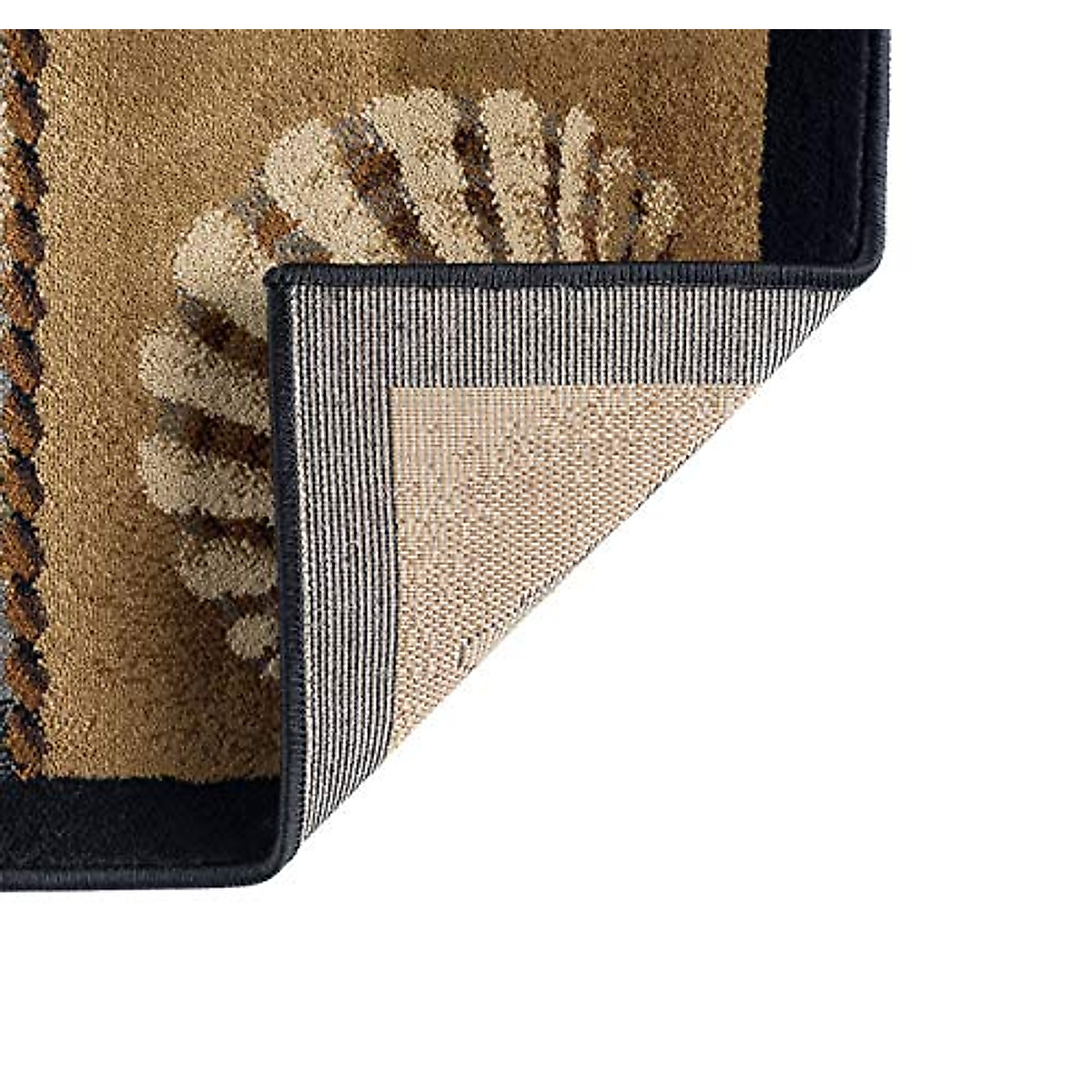 Seashore Nautical Novelty Lodge Pattern Beige Scatter Mat Rug, 2' x 3'