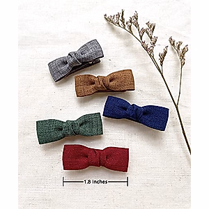 Baby Girls Tiny Hair Bow Clips, 10pcs Boutique Fully Lined Hair Pins Mini Baby Barrettes Accessories for Infants Toddlers Fine Hair by Cherssy