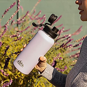 Hydrapeak 32 oz Insulated Water Bottle with Chug Lid - Reusable Leak Proof Stainless Steel Water Bottles, Double Wall Vacuum Insulation | 24 Hours Cold and 12 Hours Hot (Cloud)
