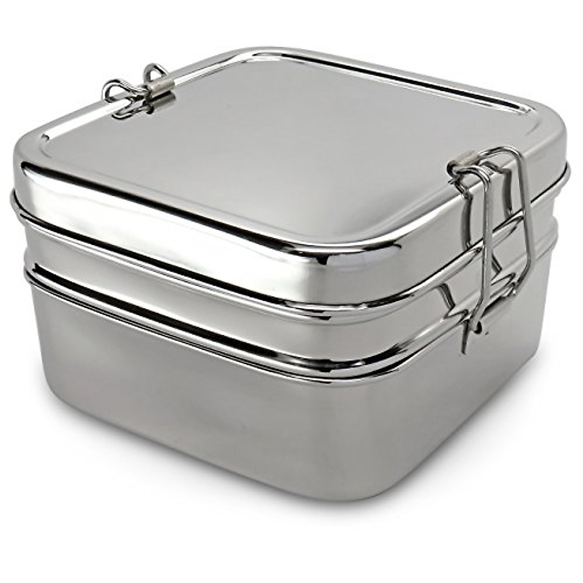 Lifestyle Block Stainless Steel Double Layer 2 Compartment Lunch Box - Compare to Eco Lunchbox