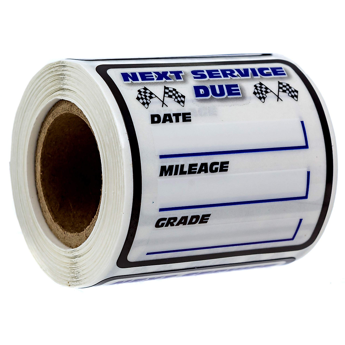 Oil Change/Service Reminder Stickers / 250 Clear Window Labels / 2" x 2" Checkered Flag Oil Change Reminders