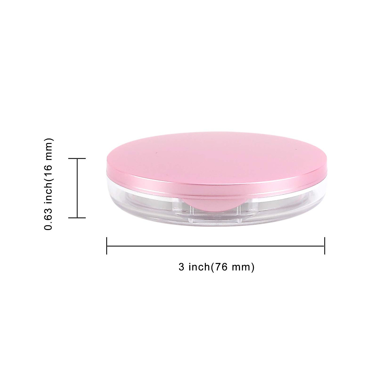 longway Loose Powder Compact Container Empty Portable Plastic DIY Makeup Powder Case, 5g Slim Powder Box with Powder Puff,Mirror and Elasticated Net Sifter (2pcs,pink+sliver)